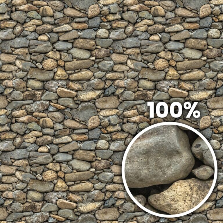 Natural Round Stone Wall - Seamless Texture