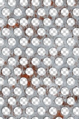 Slightly Rusty Perforated Metal Sheet - Seamless Texture