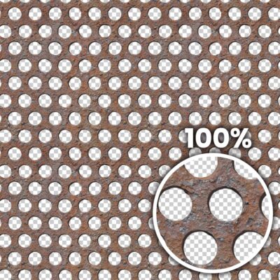 Rusty Perforated Metal Sheet - Seamless Texture